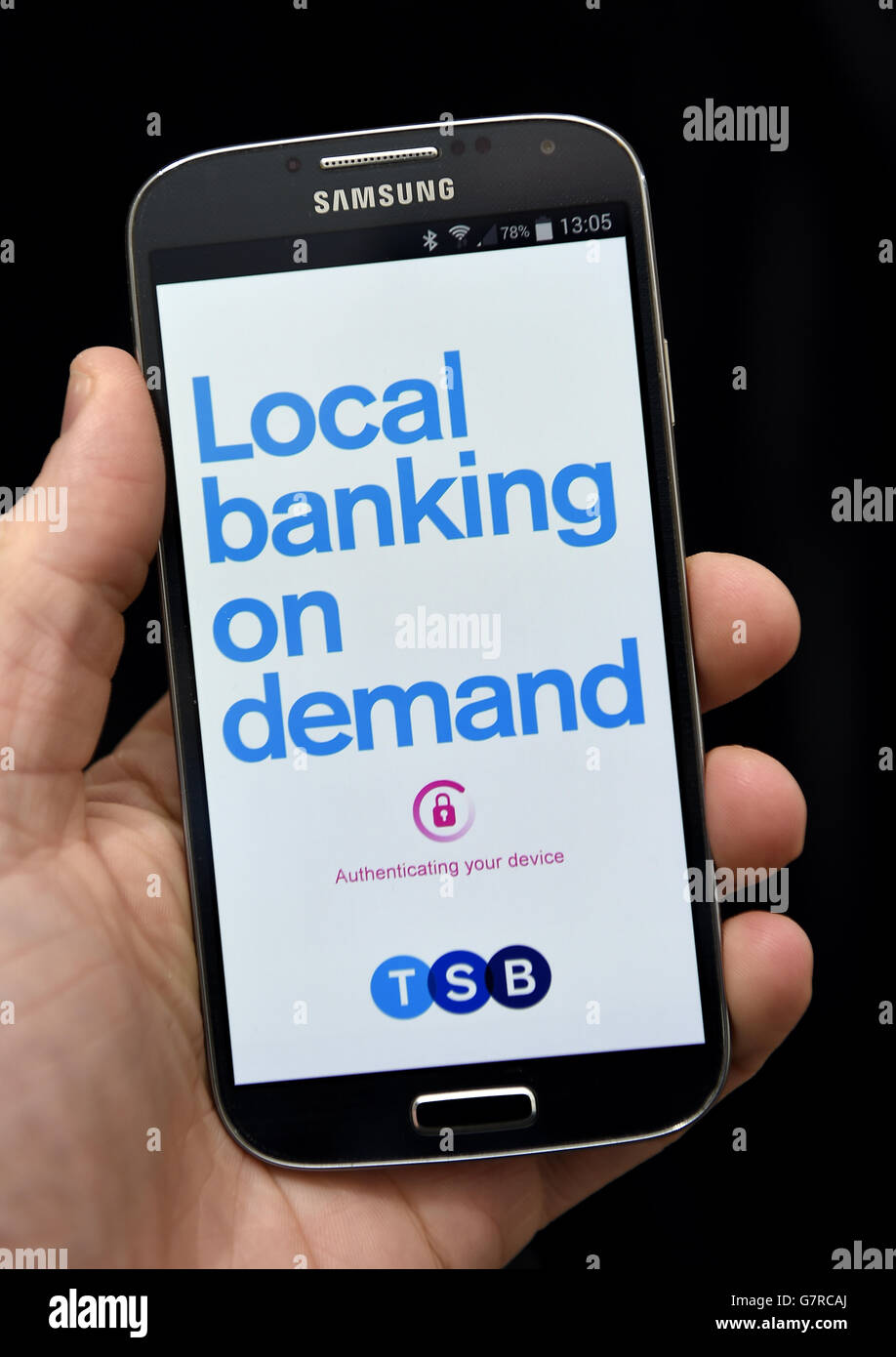 Banking App Stock. The TSB banking app is used on a Samsung Galaxy S4 ...