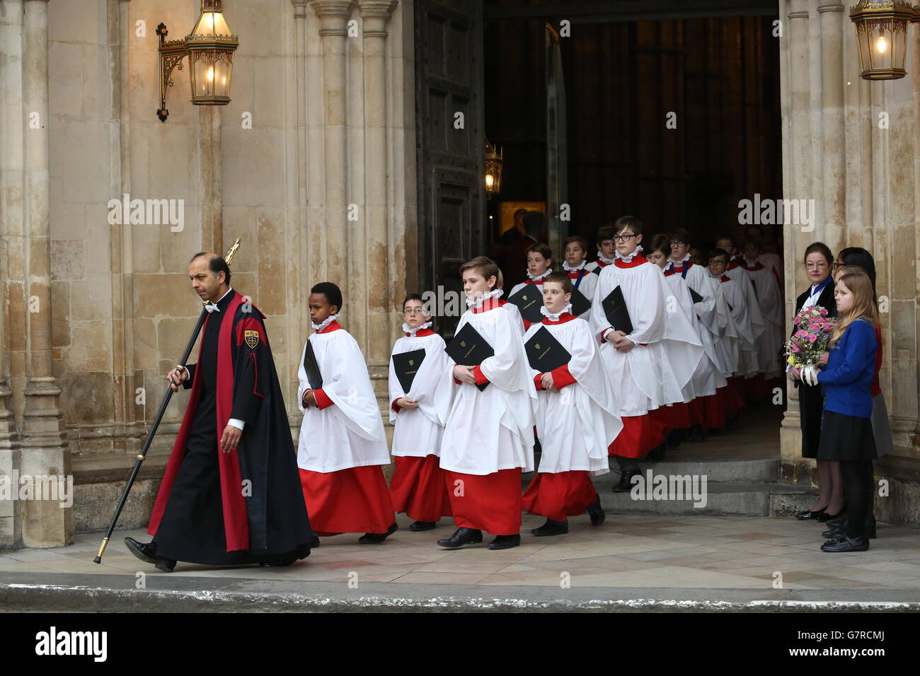 The choir leaves Westminster Abbey, London following the Commonwealth ...
