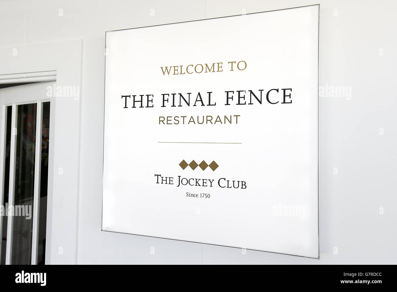 First horseracing races signage sign hi-res stock photography and ...