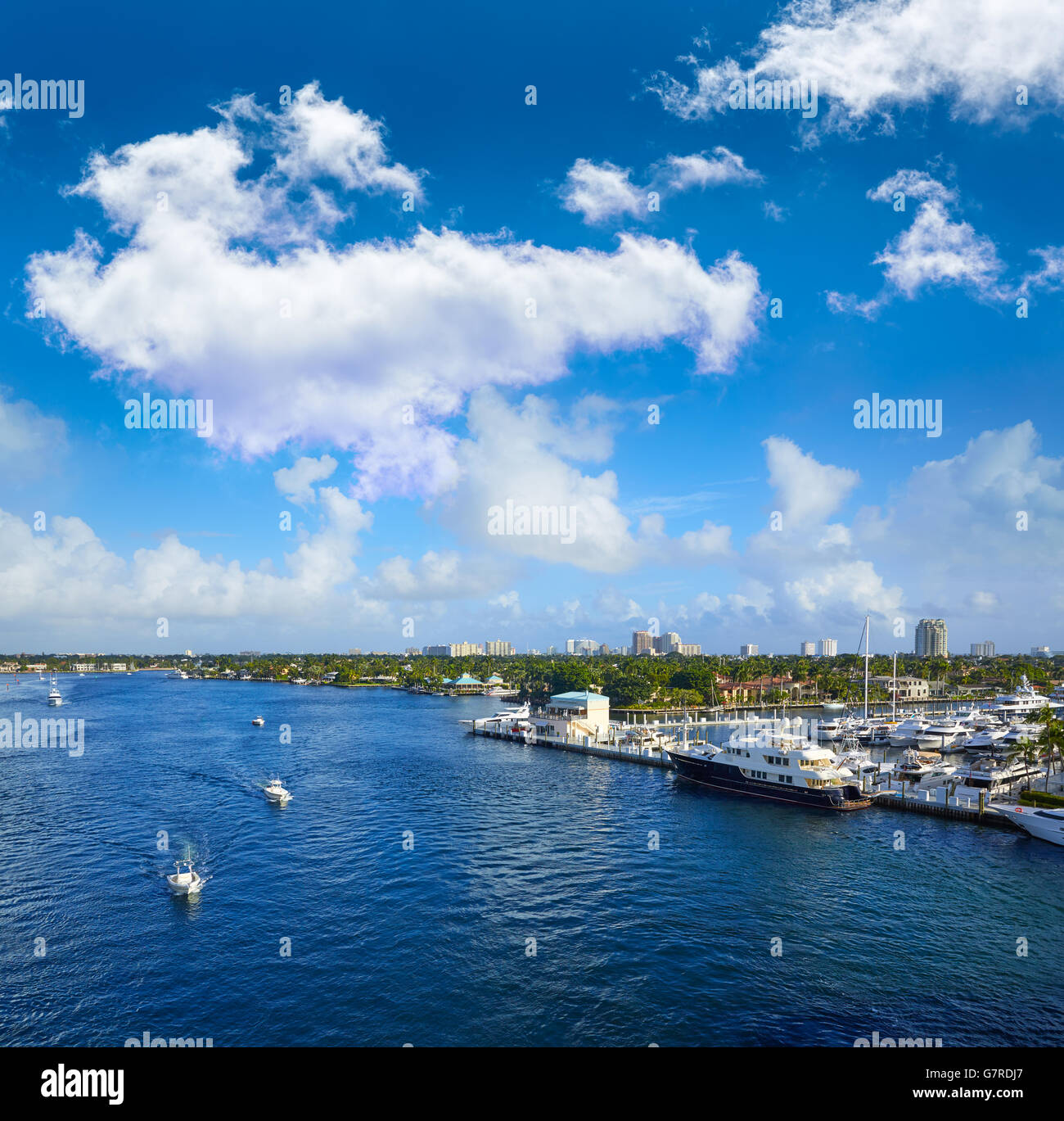 Fort Lauderdale Stranahan river at A1A in Florida USA Stock Photo - Alamy