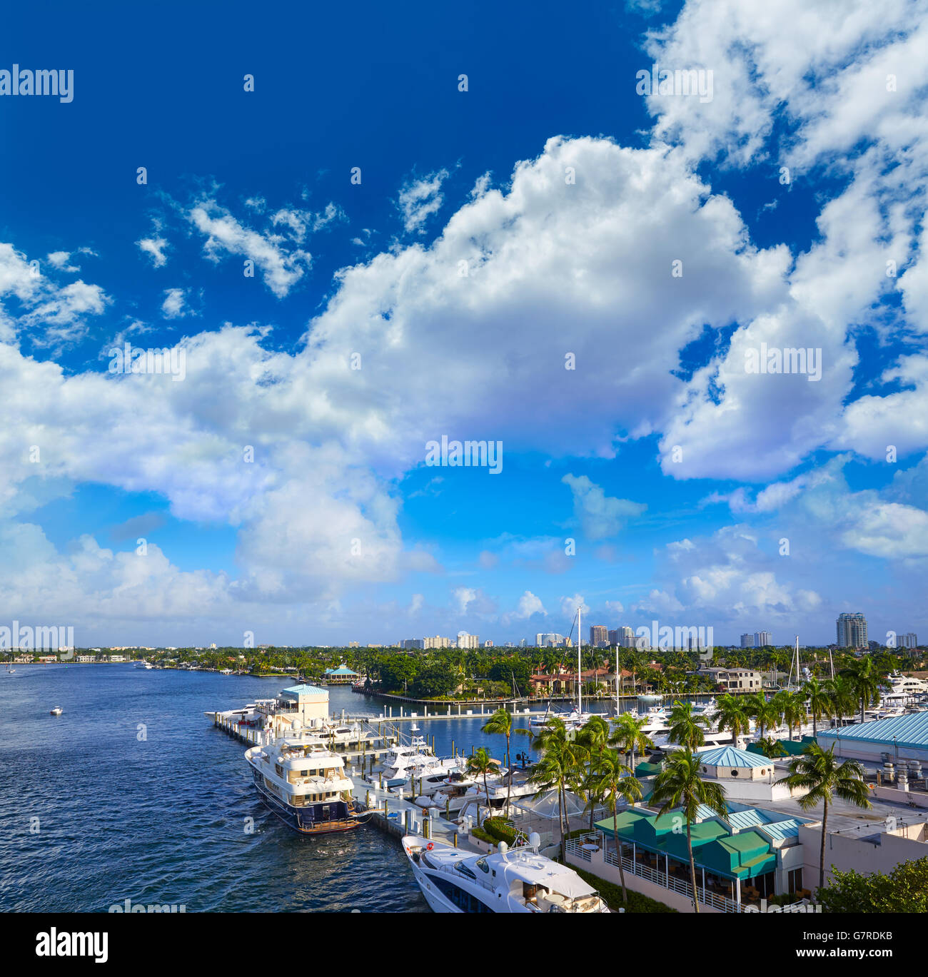Fort Lauderdale Stranahan river at A1A in Florida USA Stock Photo - Alamy
