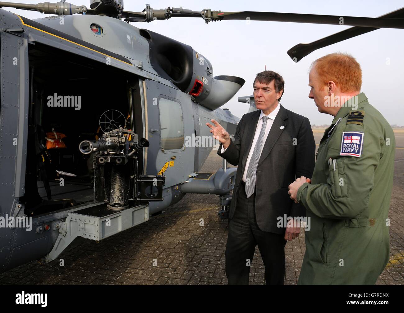 Defence Minister Philip Dunne speaks with Commanding Officer Glyn Owen ...