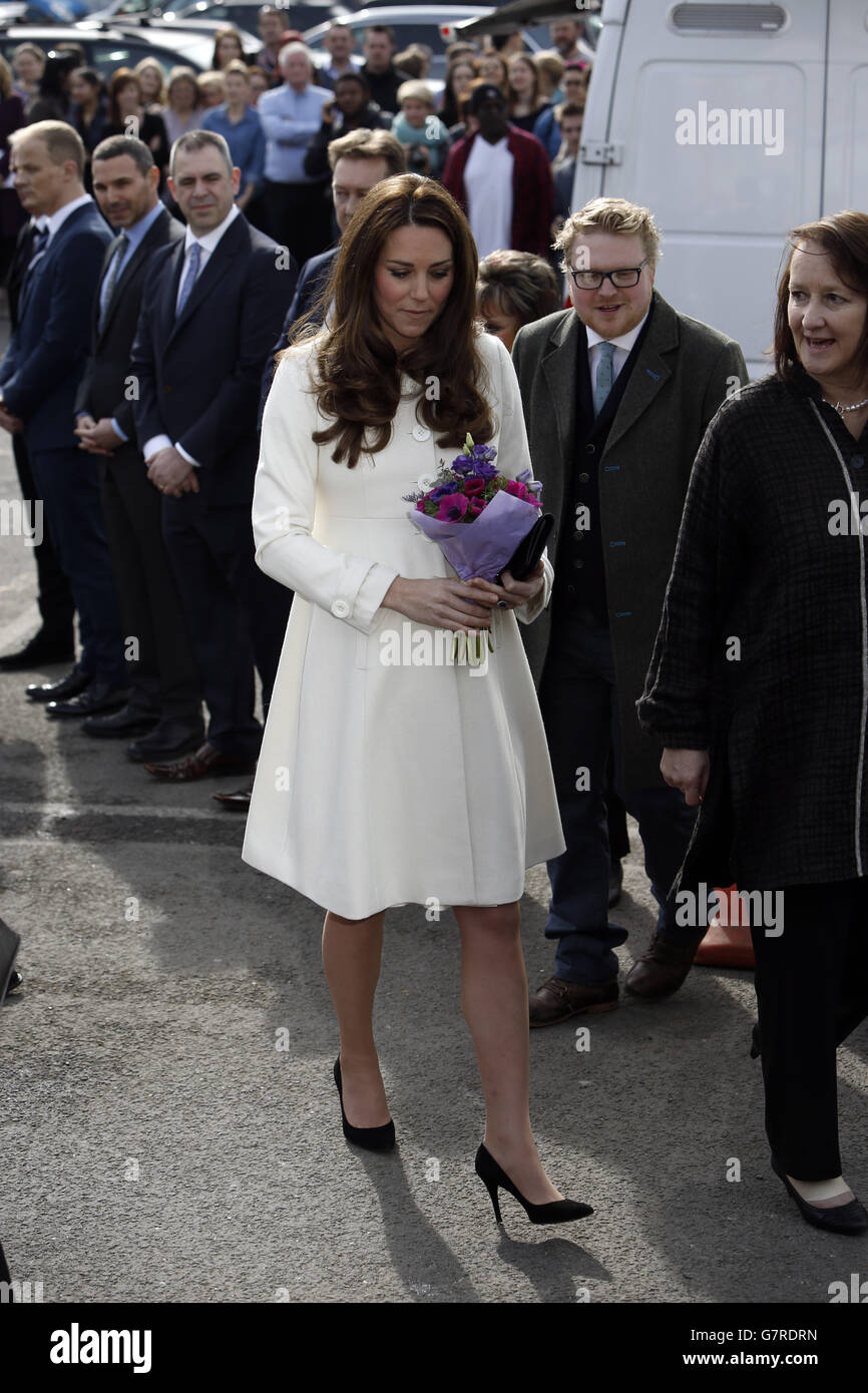 The Duchess of Cambridge arrives for a visit to the world famous Ealing ...