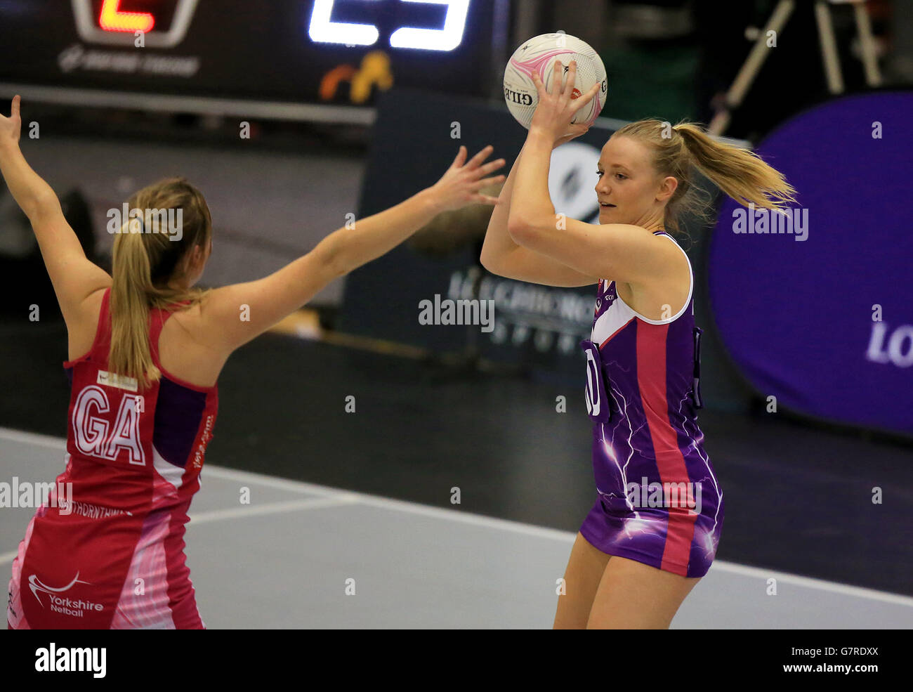 Netball superleague loughborough lightning yorkshire hi-res stock ...