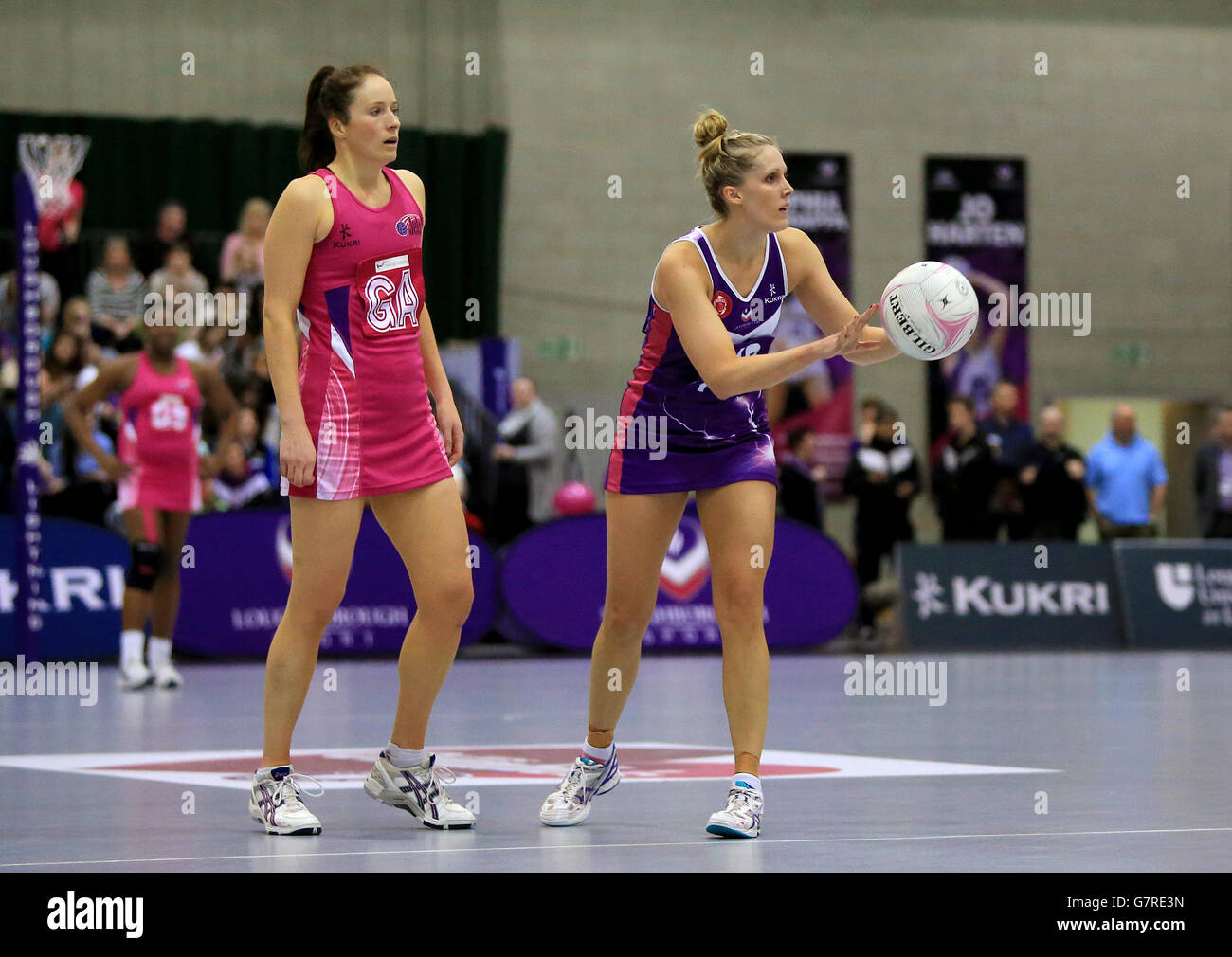 Loughborough lightnings rachel forbes right and yorkshire jets nikala ...
