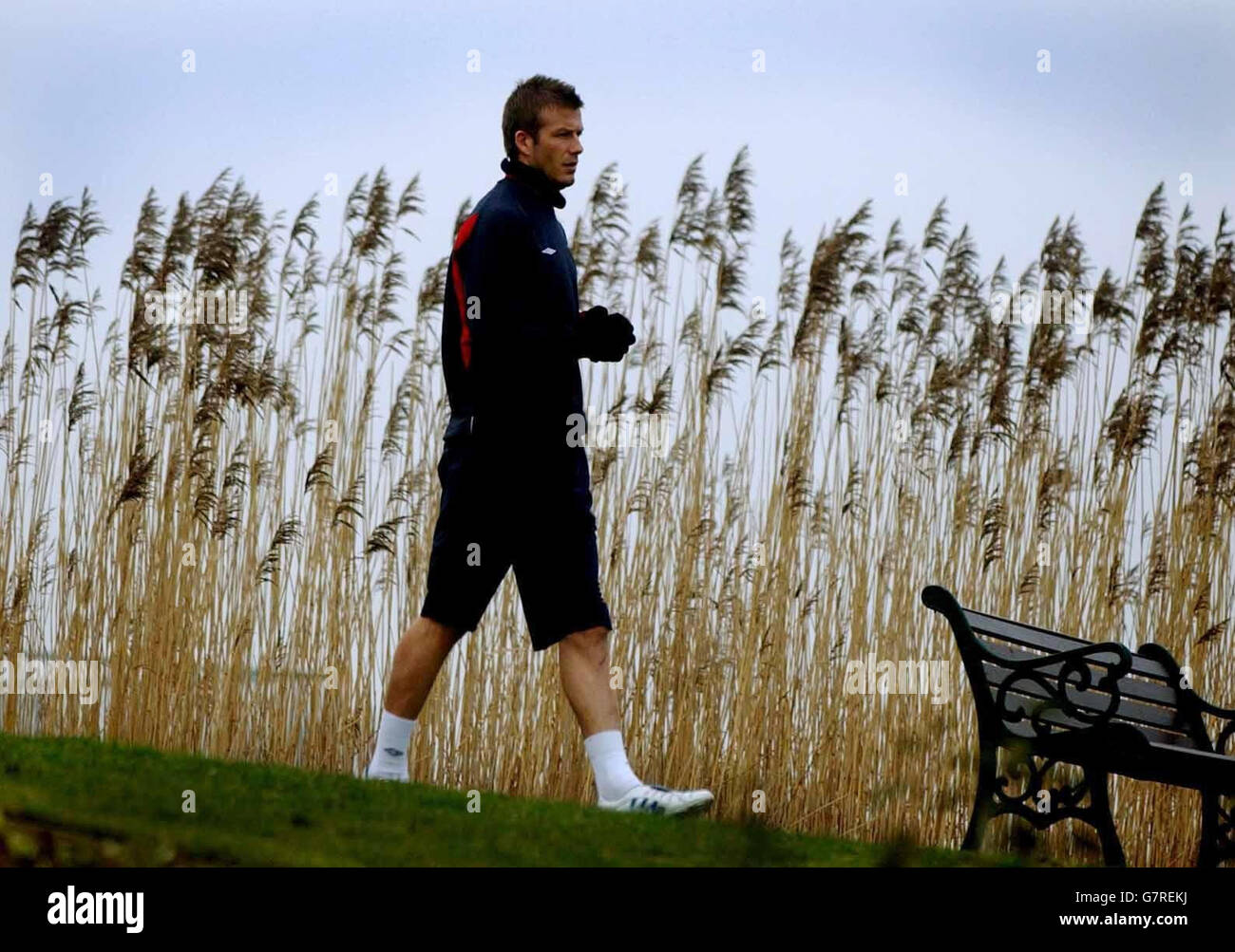 England captain David Beckham during the Training session Stock Photo ...
