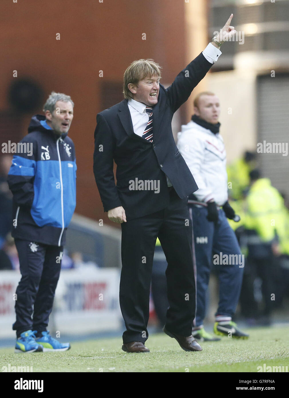 Rangers Manager Stuart McCall and Rangers coach Kenny Black during the ...