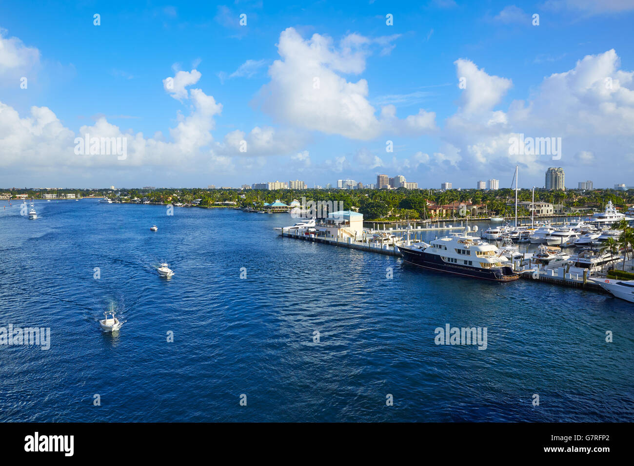 Fort Lauderdale Stranahan river at A1A in Florida USA Stock Photo - Alamy