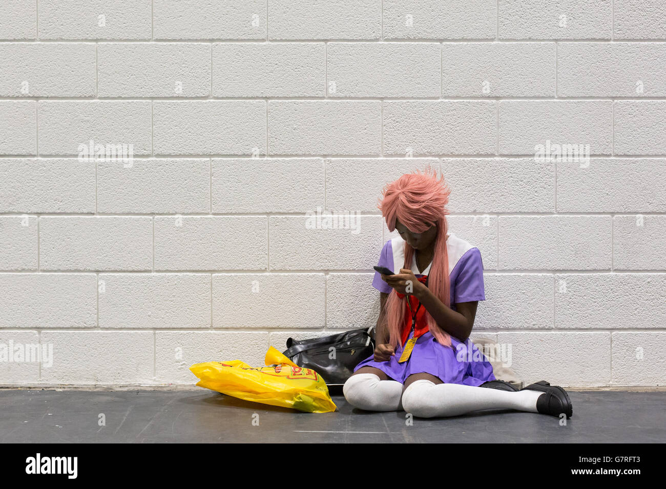 Comic fan at the london super comic convention at excel hi-res stock ...