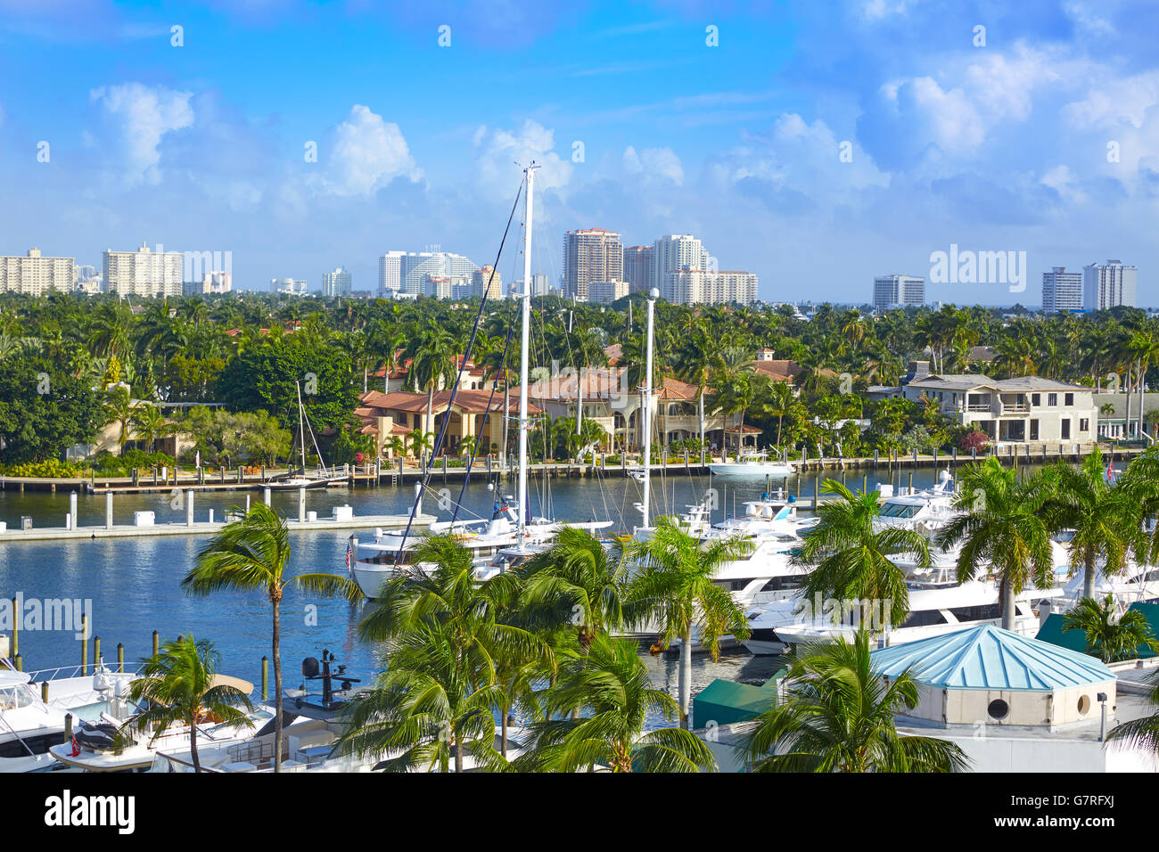 Fort Lauderdale Stranahan river at A1A in Florida USA Stock Photo - Alamy