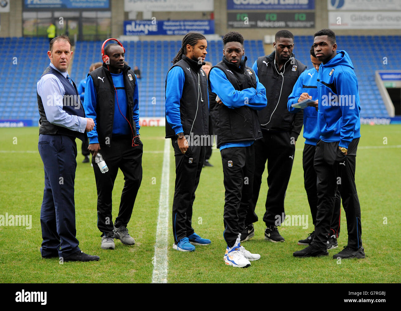 Coventry city players on the stadium pitch the game hi-res stock ...
