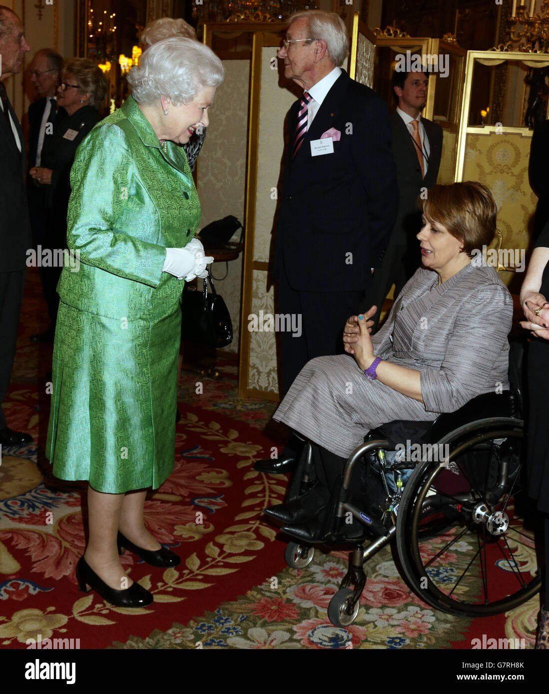 Queen Elizabeth II meets Baroness Tanni Grey-Thompson as she hosts the ...