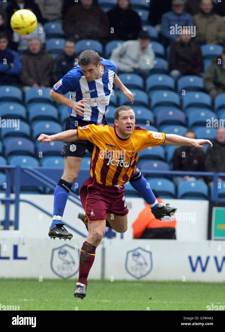 Sheffield wednesdays james quinn gets above bradford citys peter ...