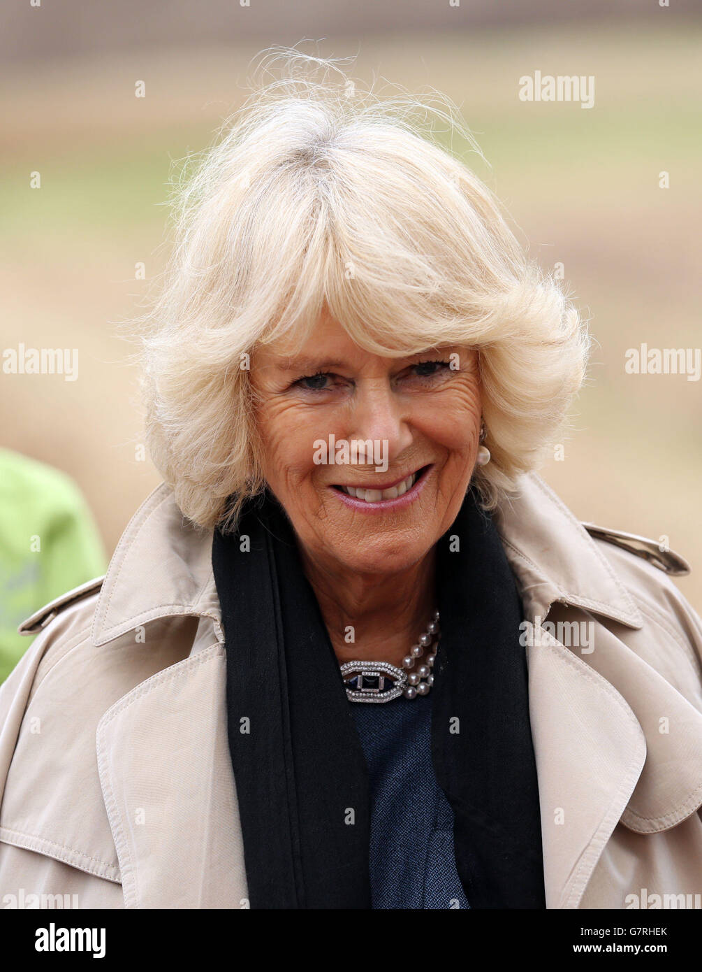 The Duchess of Cornwall during a visit to Oxmore Farm in Louisville ...