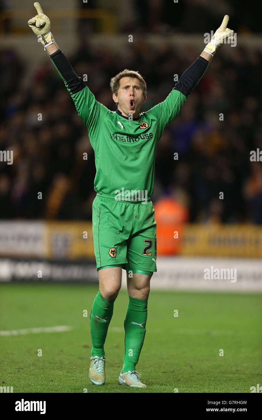 Wolverhampton Wanderers' keeper Tomasz Kuszczak celebrates the second ...