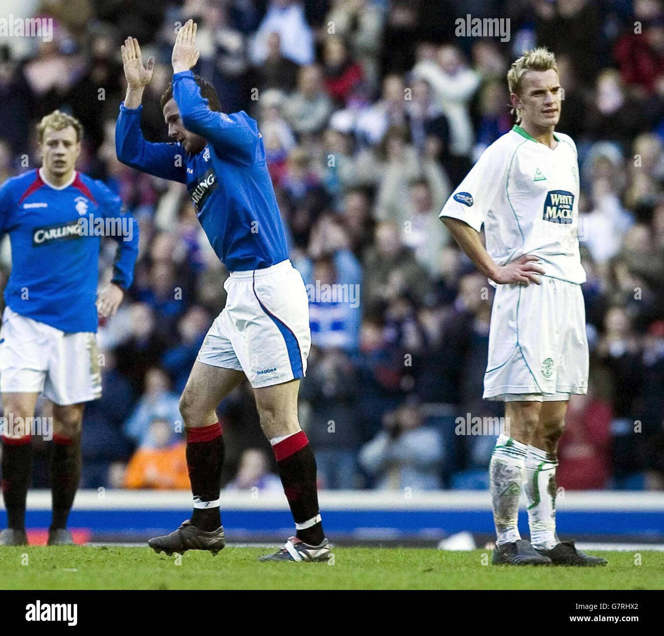Barry Ferguson salutes the crowd on his first game since returning to ...