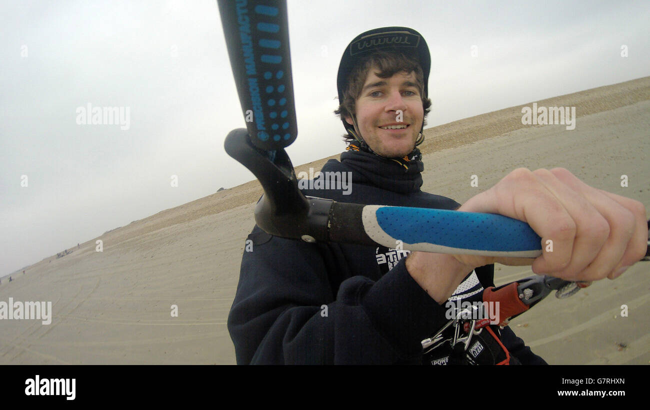 Kite board speed record attempt Stock Photo - Alamy