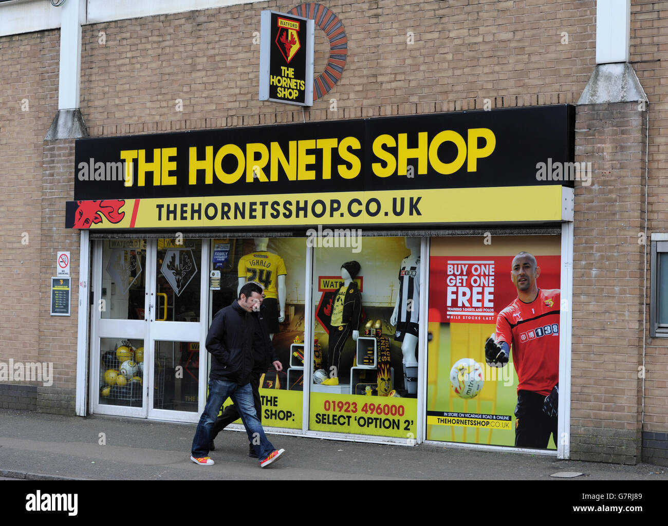 General view of watford fans outside vicarage road hi-res stock ...
