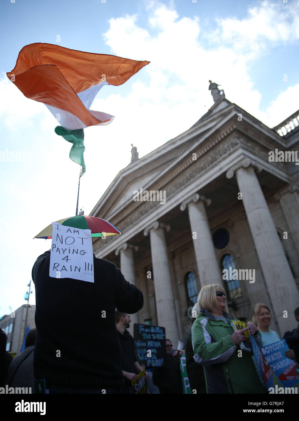 During demonstration against water charges hi-res stock photography and ...