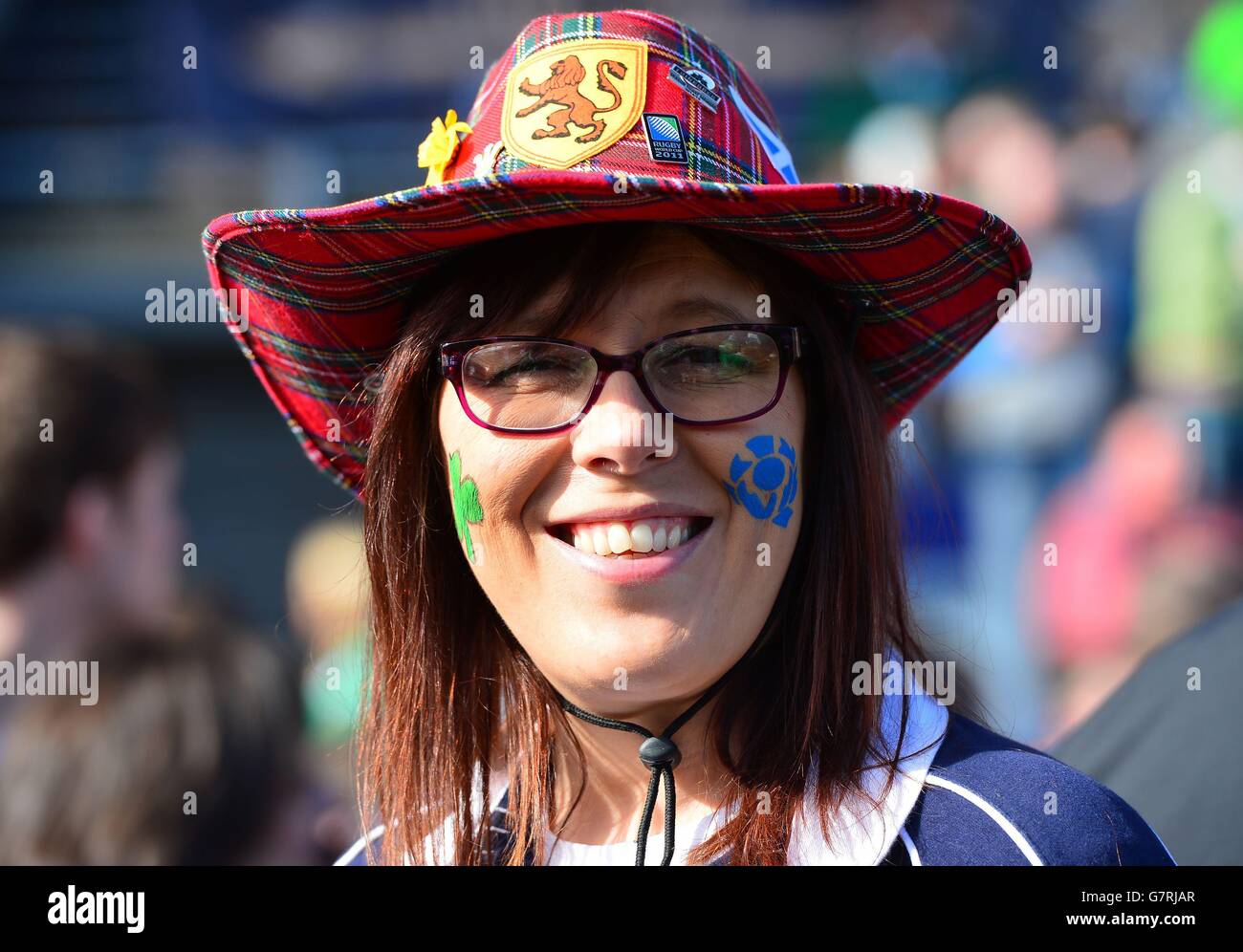 A Scotland fan before the 2015 RBS Six Nations match at the BT ...