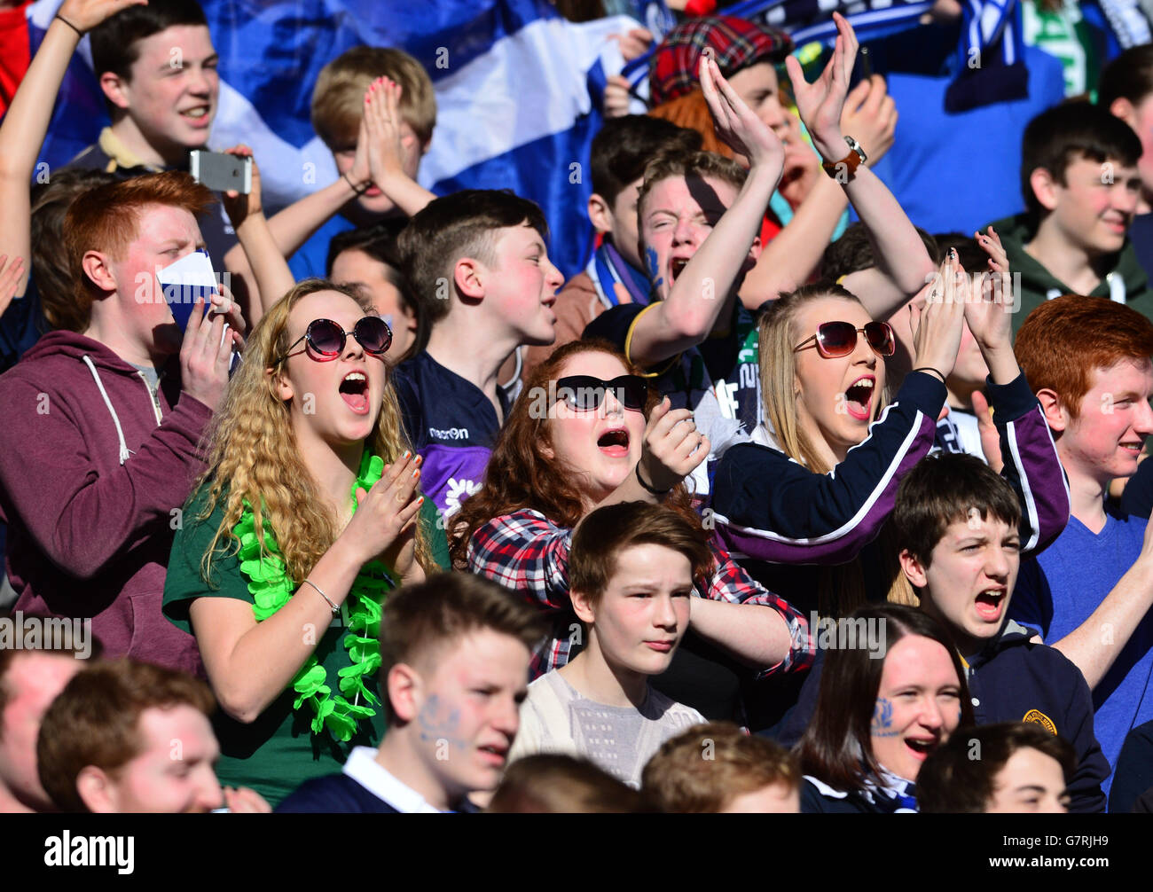 Scotland fans celebrate as Scotland score in the first half during the ...