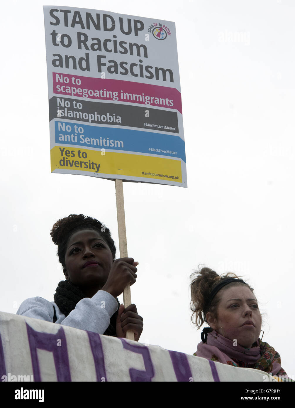 Stand up to racism demonstration in London Stock Photo - Alamy