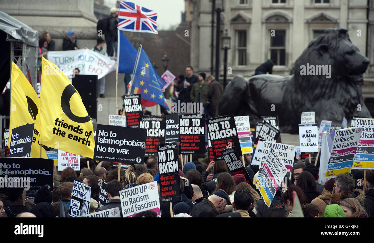 Stand up to racism demonstration in London Stock Photo - Alamy
