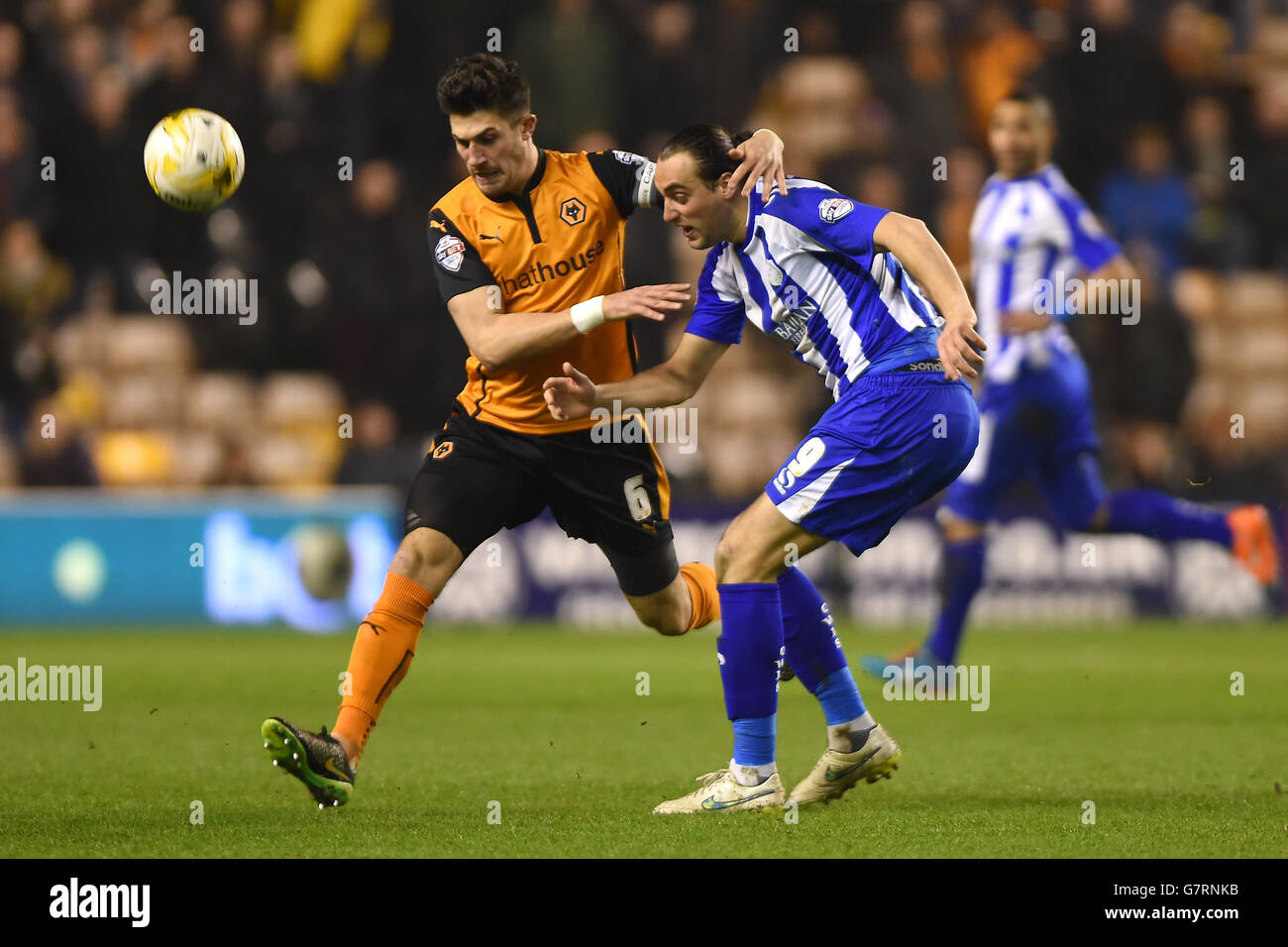 Wolverhampton Wanderers' Danny Batth (left) and Sheffield Wednesday's ...