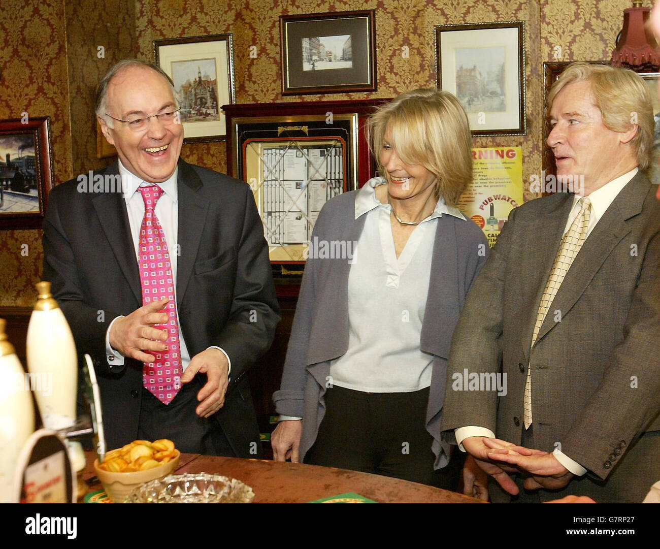 Conservative Party Leader Michael Howard with the cast members of ...
