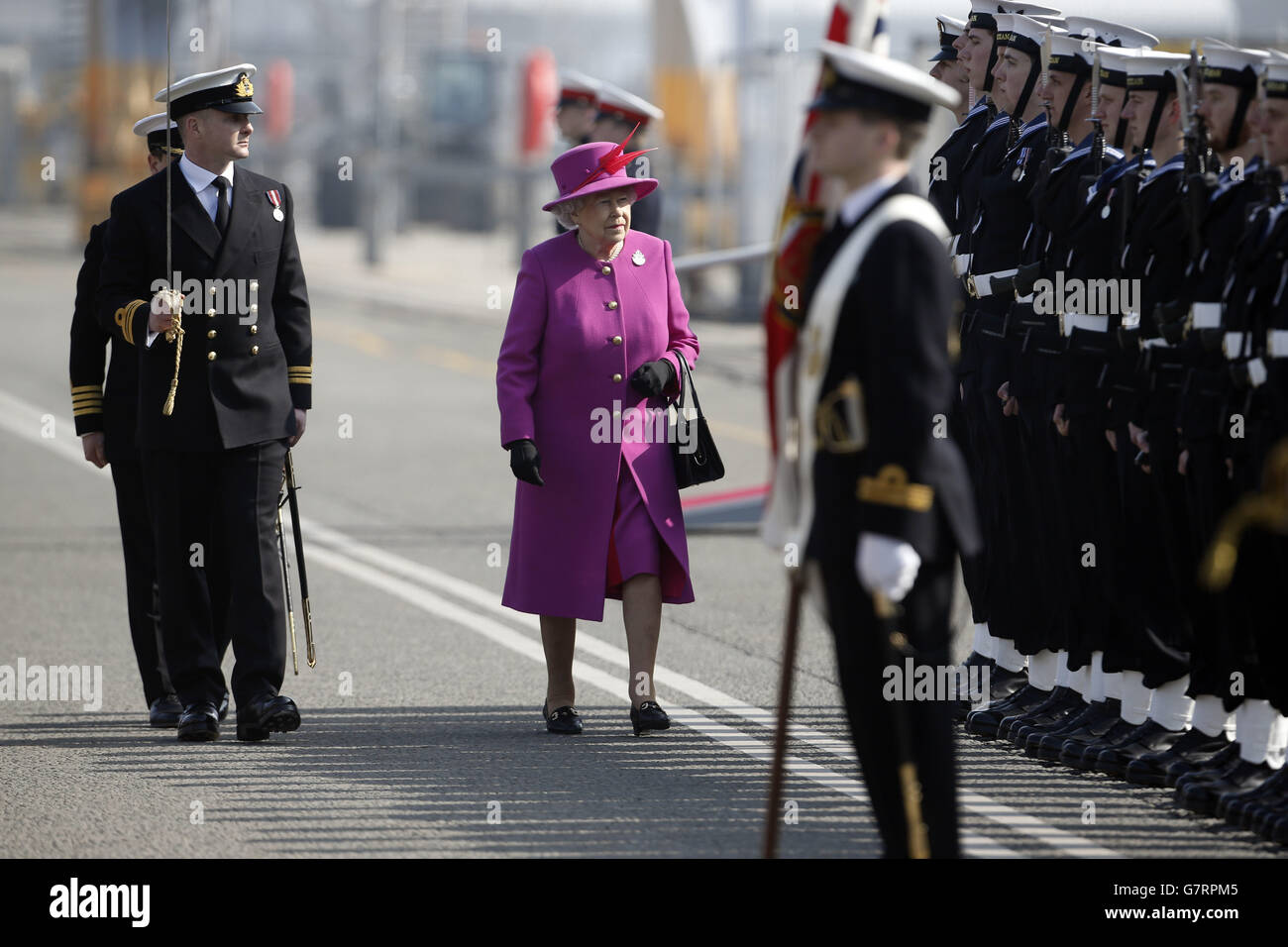 Royal visit to HMS Ocean - HM Naval Base Devonport Stock Photo - Alamy