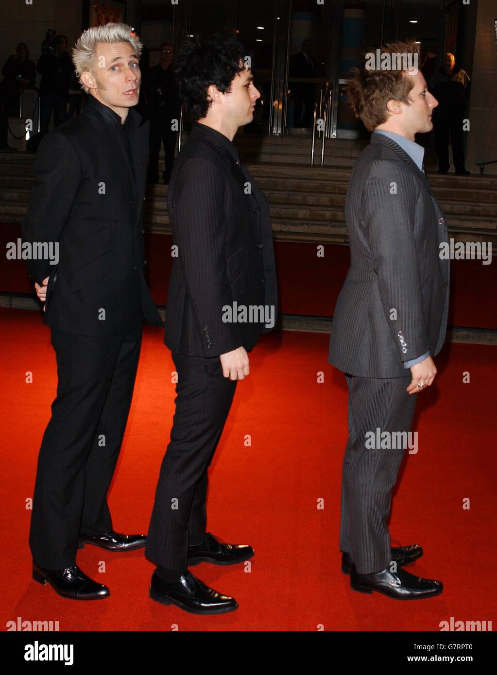 Brit Awards 2005, Earls Court. Green Day arrive Stock Photo - Alamy