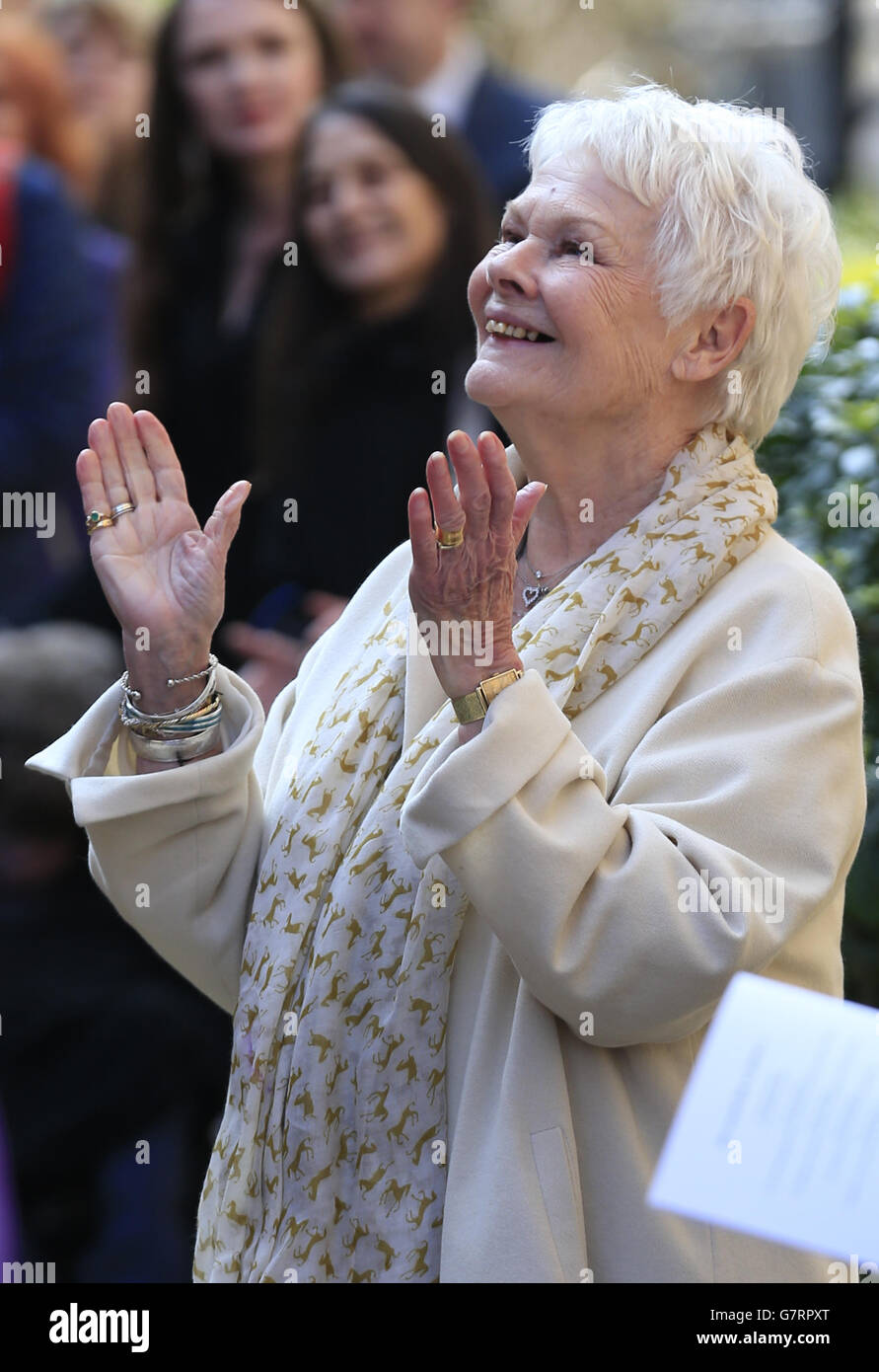 Dame Judi Dench attends an unveiling ceremony for artist Bruce Denny's ...