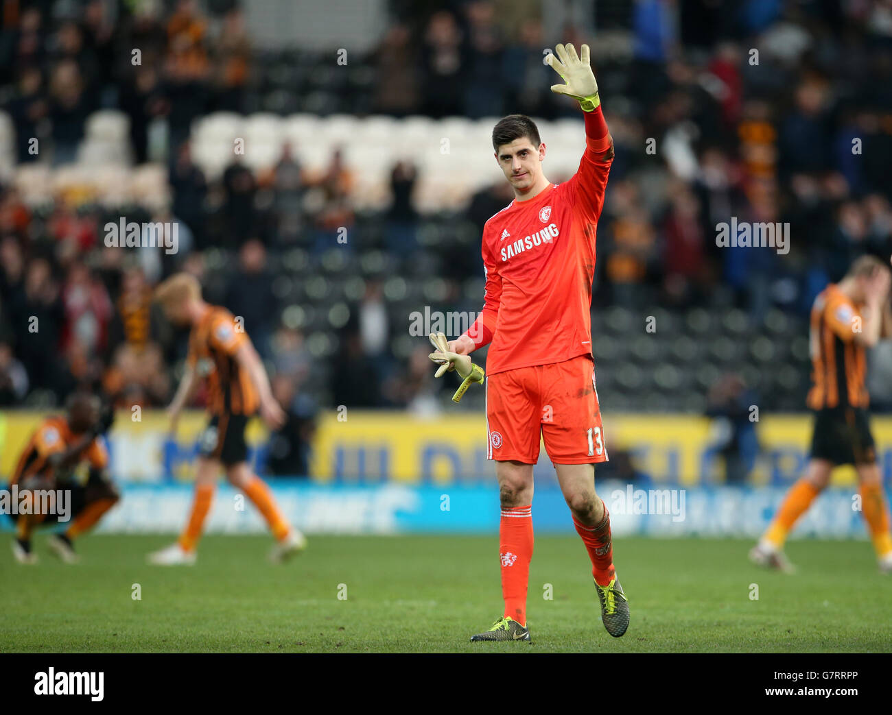 Chelsea goalkeeper Thibaut Courtois celebrates victory after the final ...