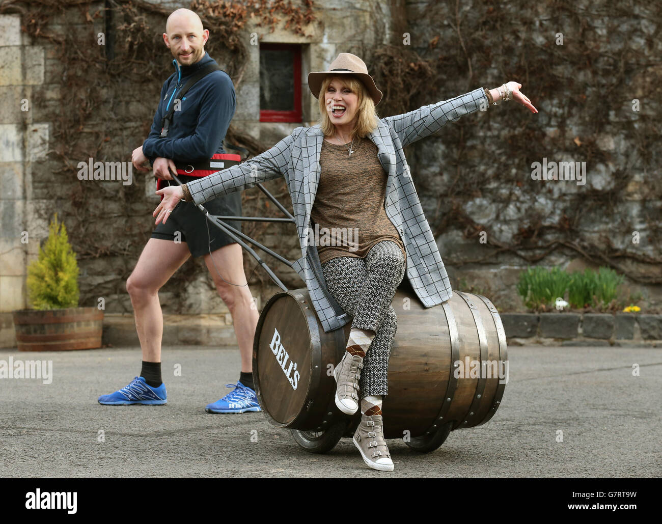 Actress Joanna Lumley with Rob Edmond at Blair Athol Distillery in ...