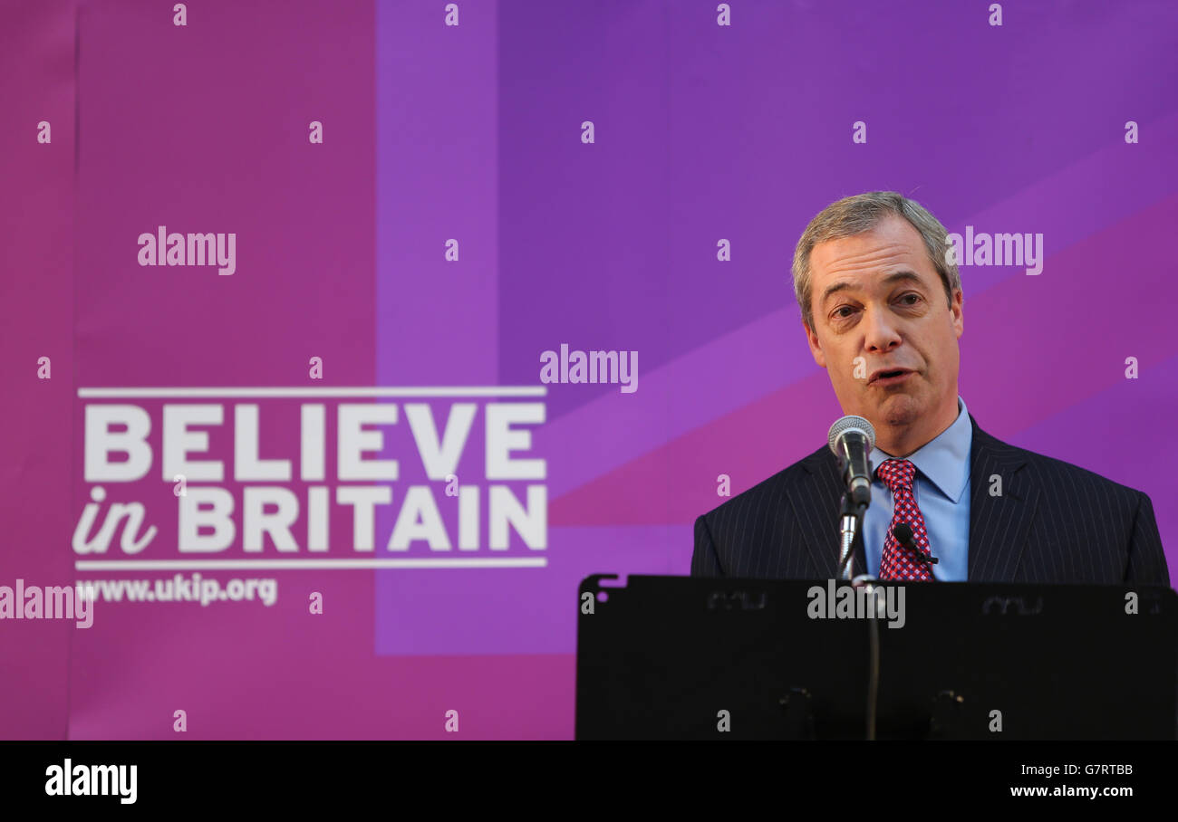 Ukip leader Nigel Farage at Concept Metal Products in Middleton ...