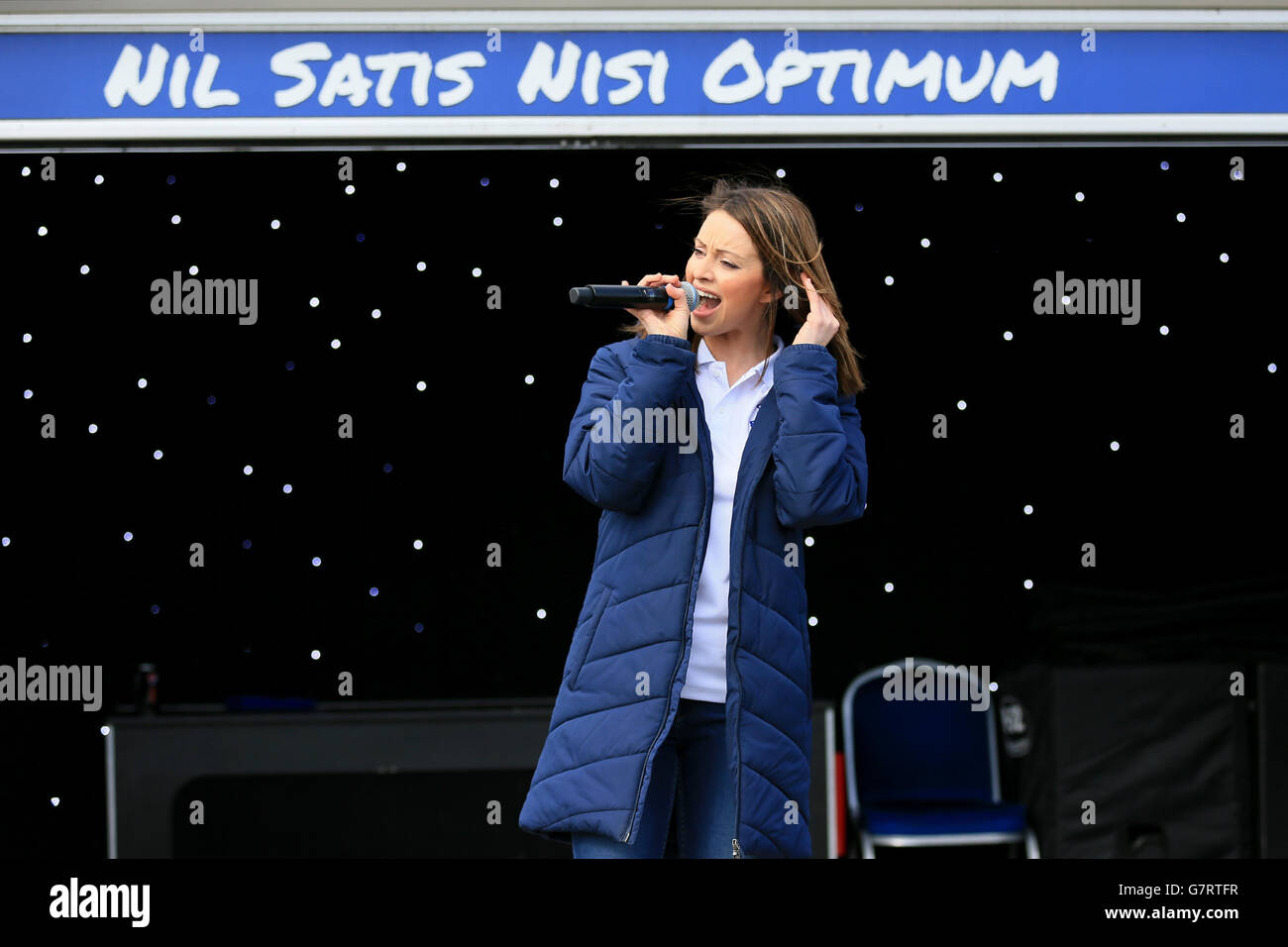 Jennifer Jewell sings on stage during the 'Blues on Tour' event prior ...