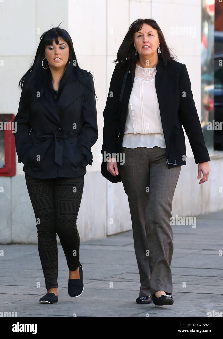 Liam Adams' daughter Claire and wife Bronagh arrive at the Appeal Court ...