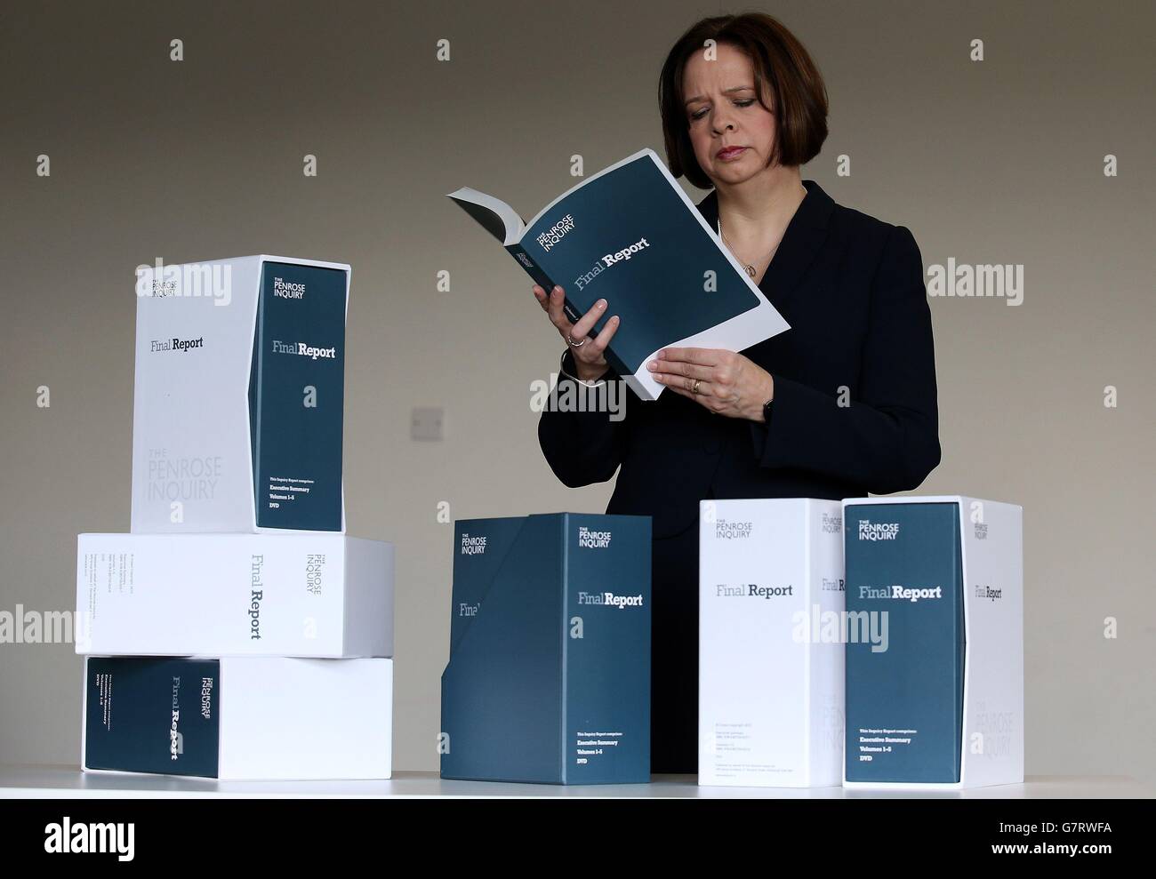 Maria McCann from The Penrose Report with copies of the report as it is ...