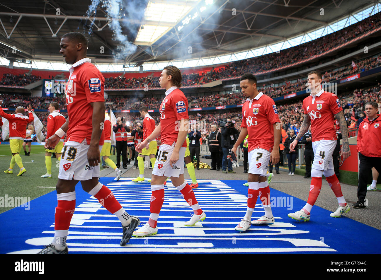 Bristol City's Kieran Agard, Luke Freeman, Korey Smith and Aden Flint ...
