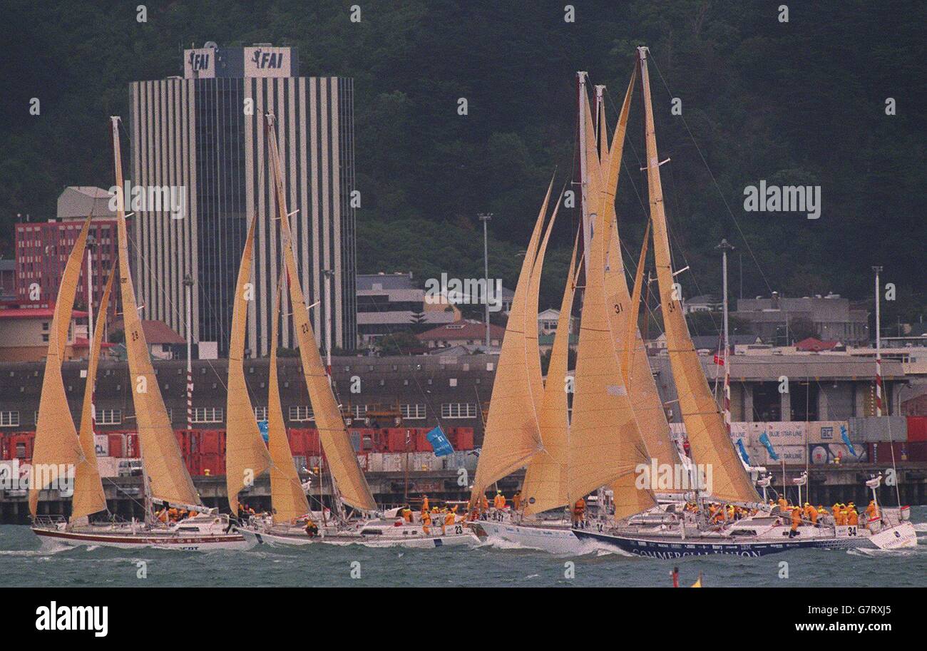 Yacht Racing - BT Global Challenge - Wellington New Zealand Stock Photo ...