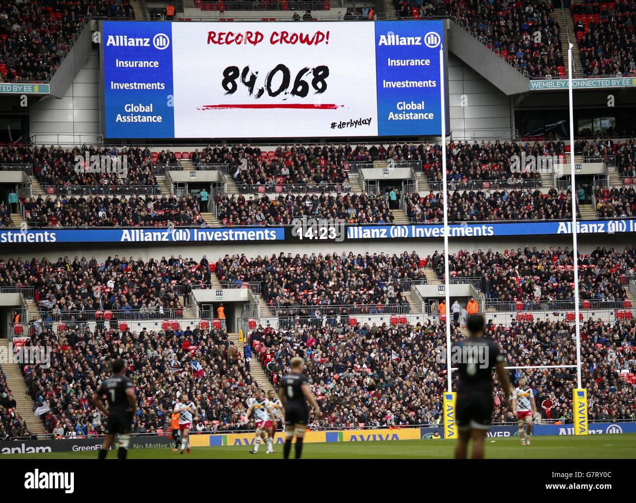 A new world record crowd for a domestic rugby match is announced during ...