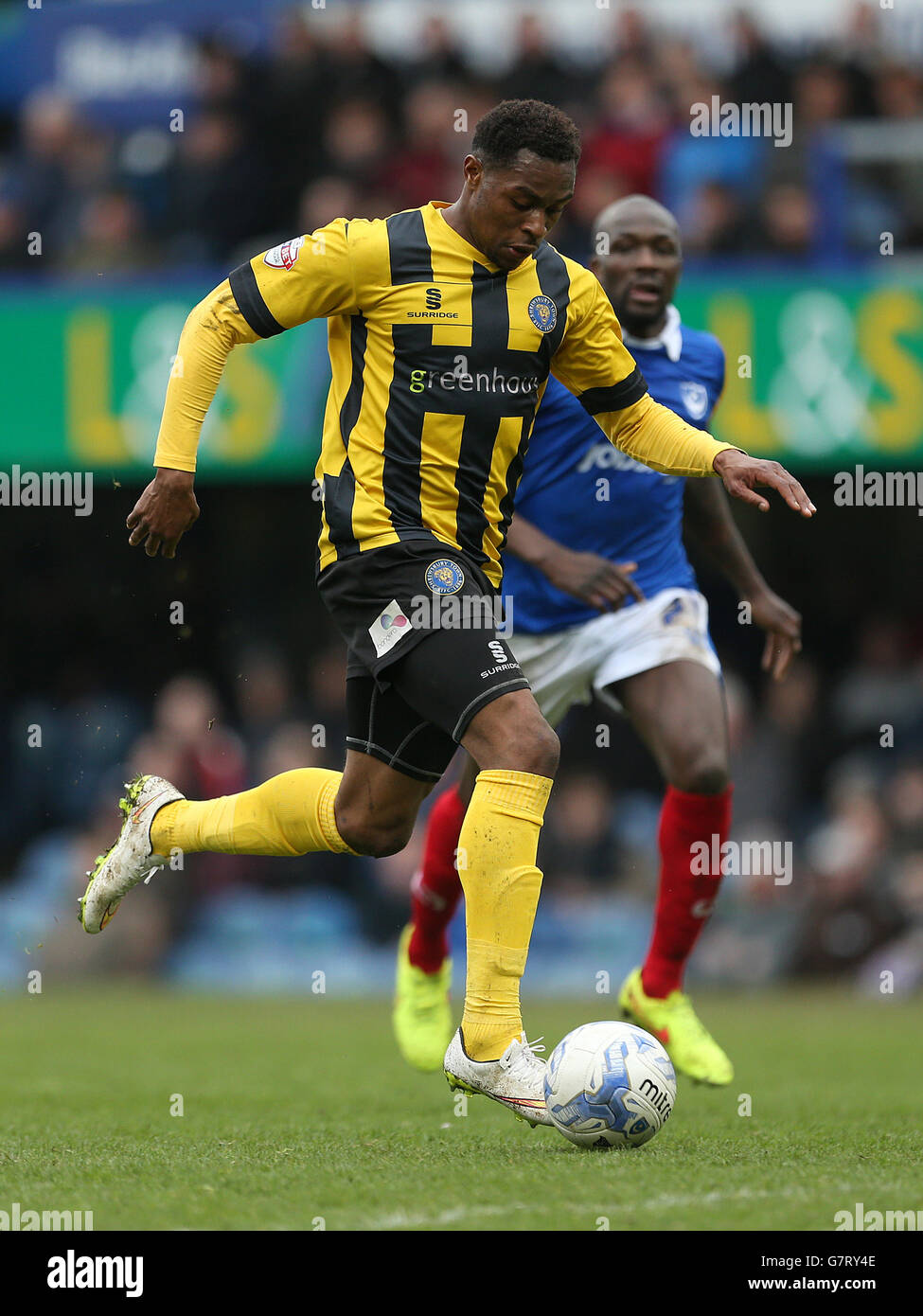 Shrewsbury Town's John-Louis Akpa Akpro in action during the Sky Bet ...