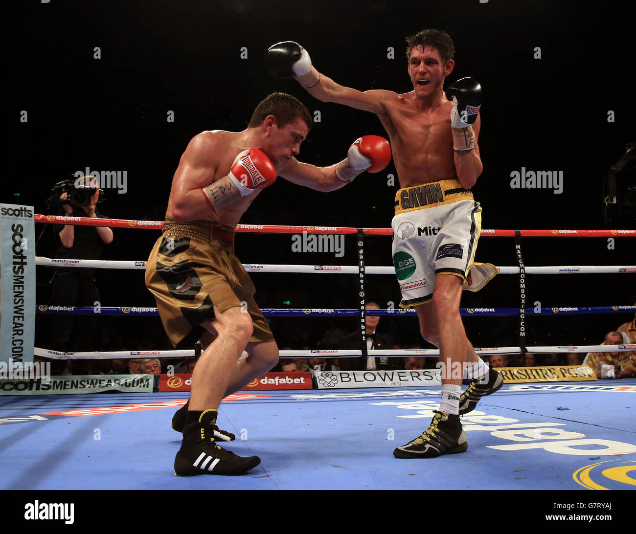 Gavin McDonnell (right) and Oleksandr Yegorov in action during the ...