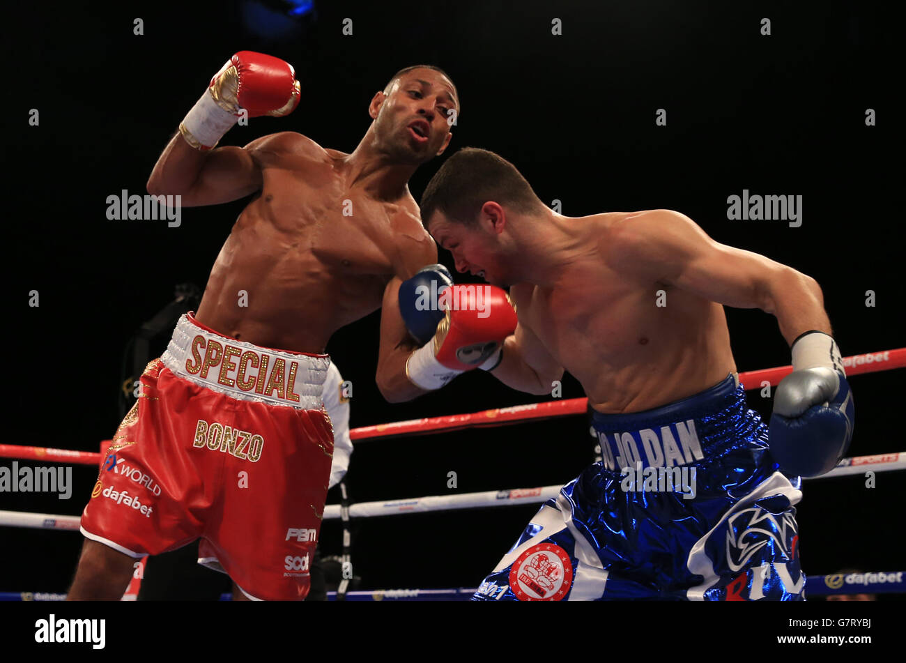 Kell Brook (left) and Jo Jo Dan in action during the IBF World ...