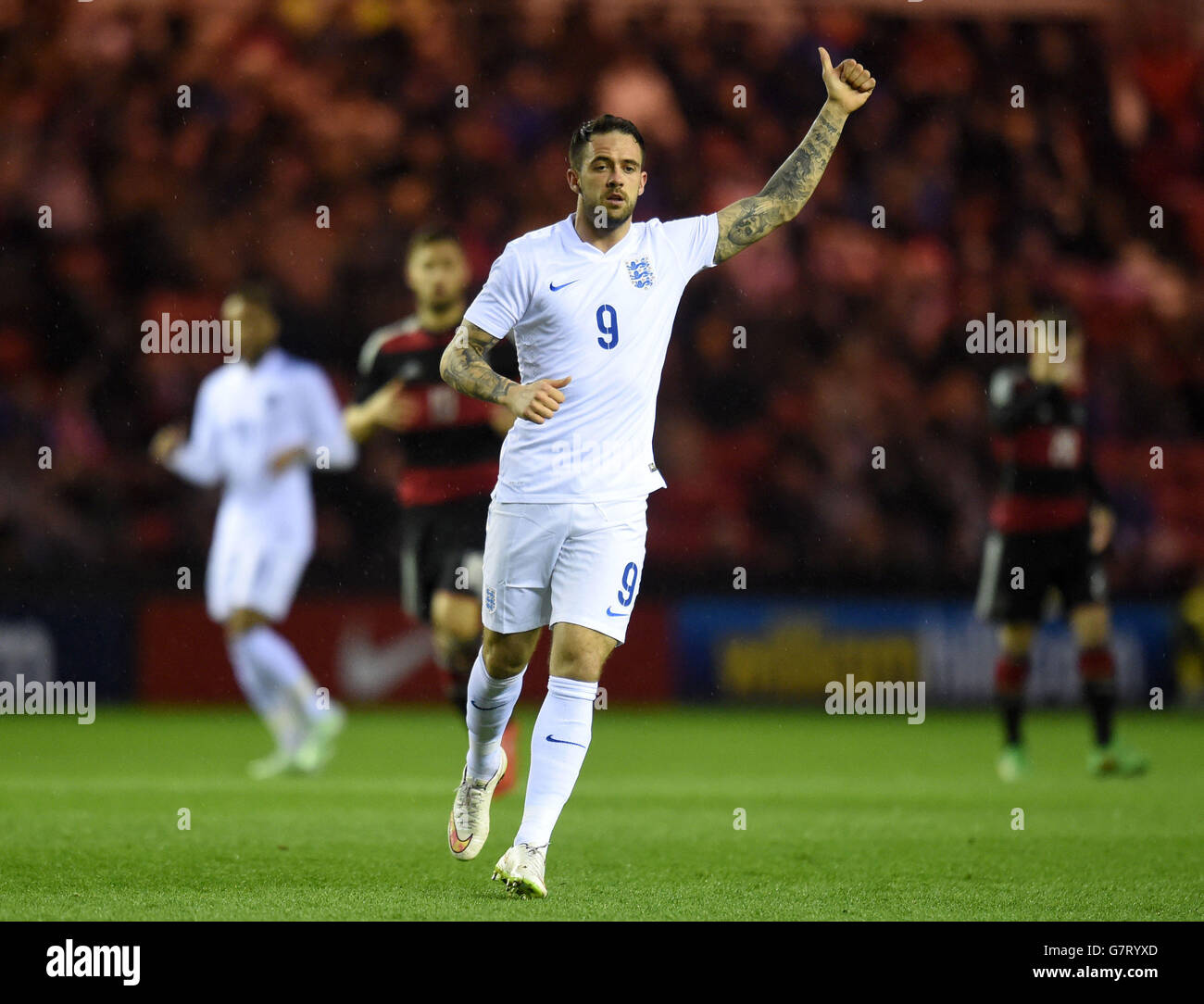 England Danny Ings gestures during the Under 21 International at the ...