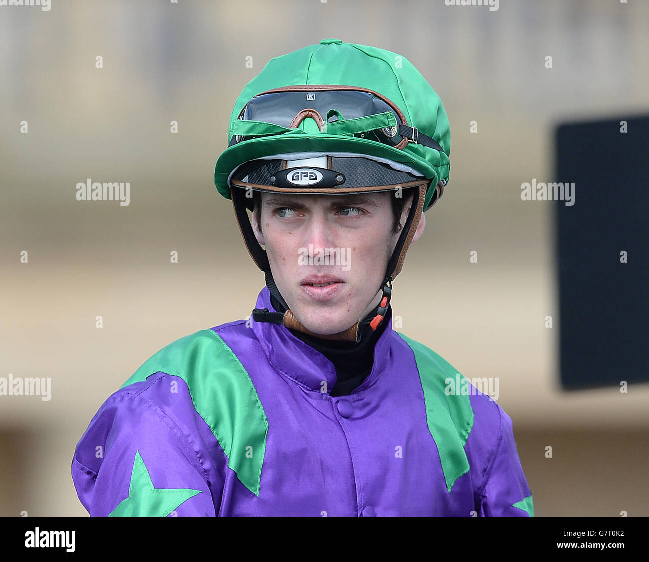 Jockey george downing at doncaster racecourse hi-res stock photography ...