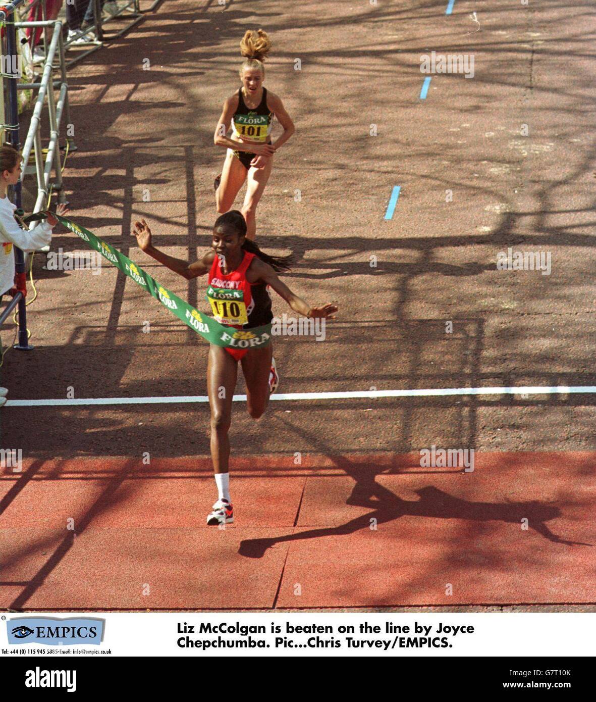 Liz McColgan is beaten on the line by Joyce Chepchumba Stock Photo - Alamy