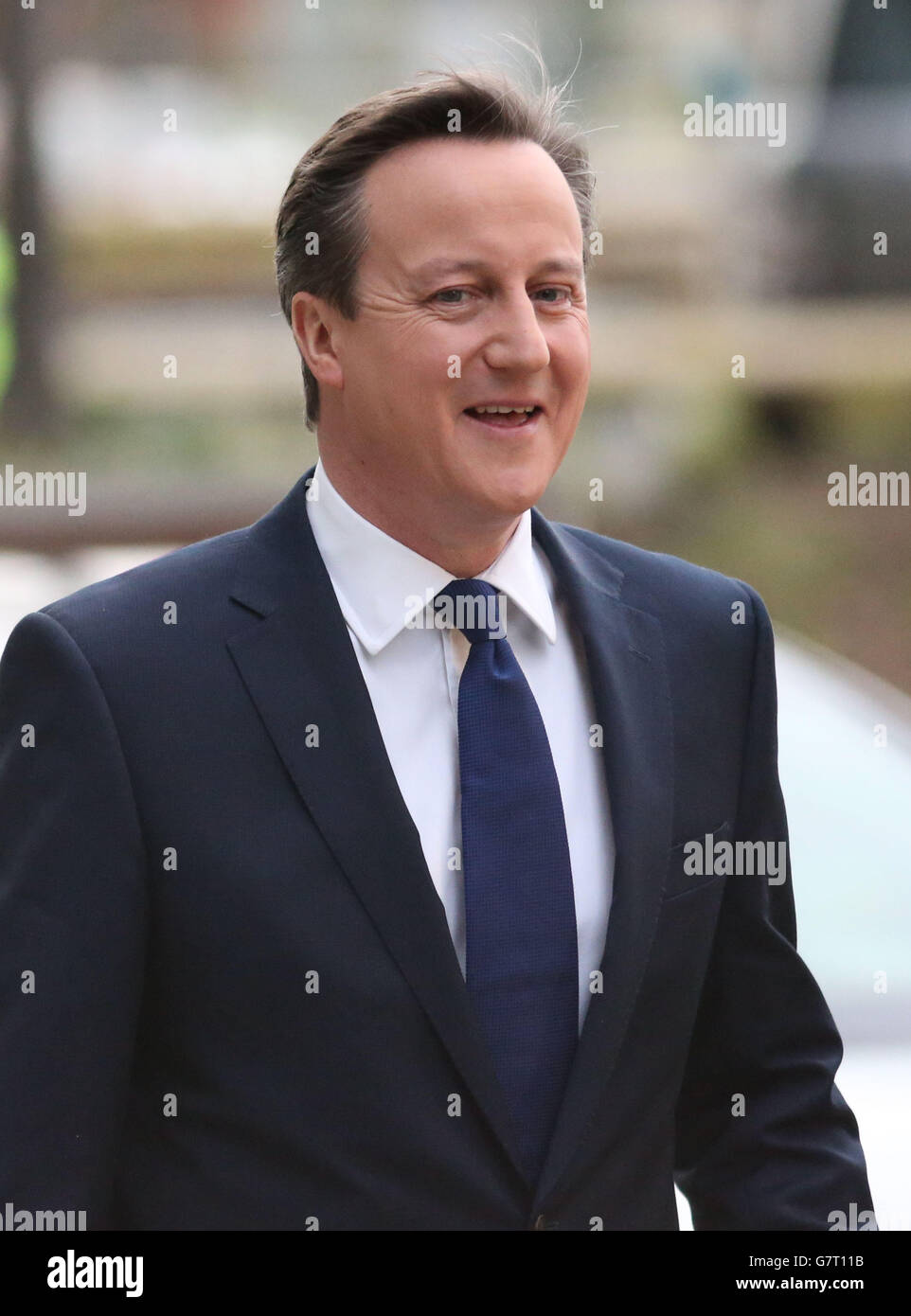 Prime Minister David Cameron outside the ITV Studios at MediaCityUK in ...
