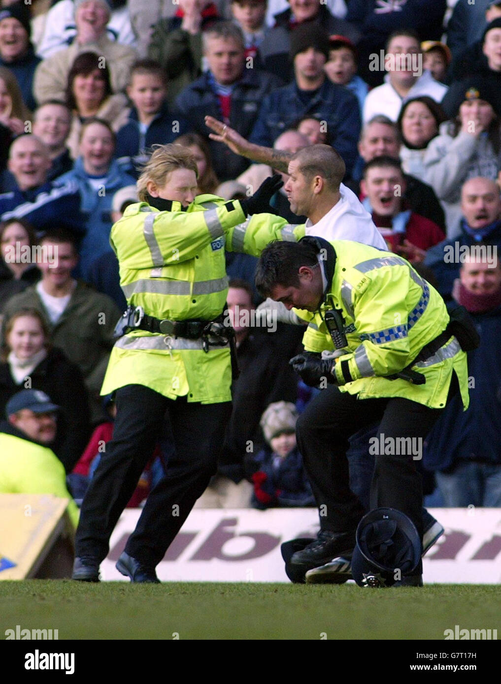 Sport football action police security hooligan pitch invasion hi-res ...