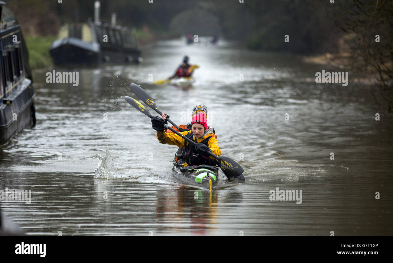 Contestants outside Devizes during the Devizes to Westminster Canoe ...